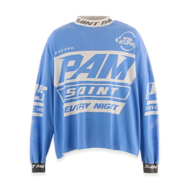 SAINT Mxxxxxx x P.A.M. PAM LS Tee Saint PAM Blue – HYPEBOYS